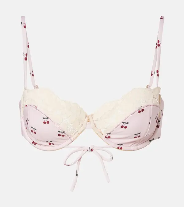 MONTCE Lena Printed Bikini Top - Pink