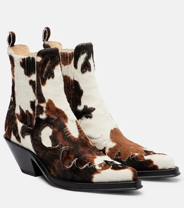 Gabriela Hearst Cassidy Calf Hair Cowboy Boots - Brown