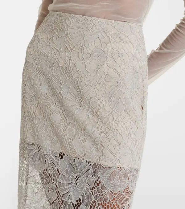 ROTATE BY BIRGER CHRISTENSEN Floral Lace Guipure Pencil Skirt