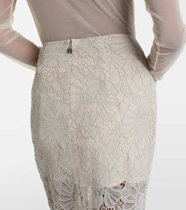 ROTATE BY BIRGER CHRISTENSEN Floral Lace Guipure Pencil Skirt