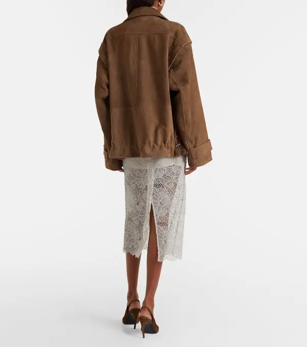 ROTATE BY BIRGER CHRISTENSEN Floral Lace Guipure Pencil Skirt