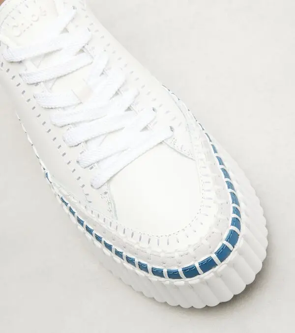 Chloé Nama Leather Platform Sneakers - Blue