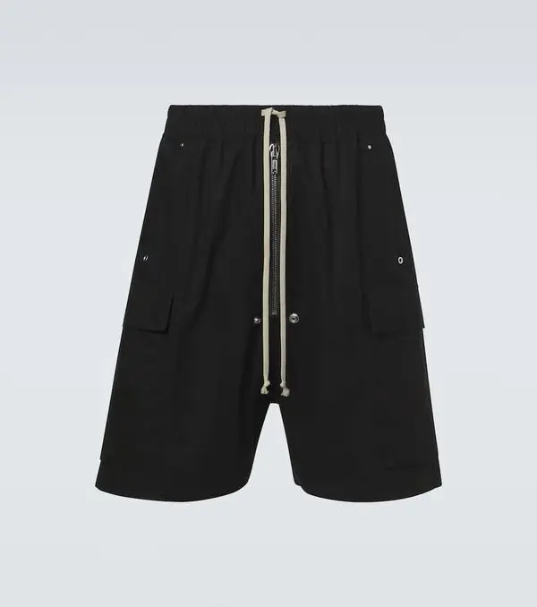 Rick Owens Cargobela Cotton Cargo Shorts - Black