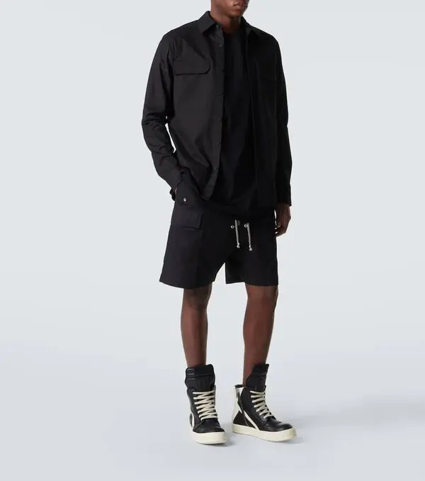 Rick Owens Cargobela Cotton Cargo Shorts - Black