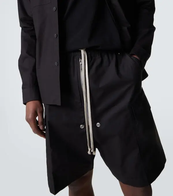 Rick Owens Cargobela Cotton Cargo Shorts - Black