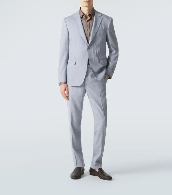Canali Linen And Wool Suit - Blue
