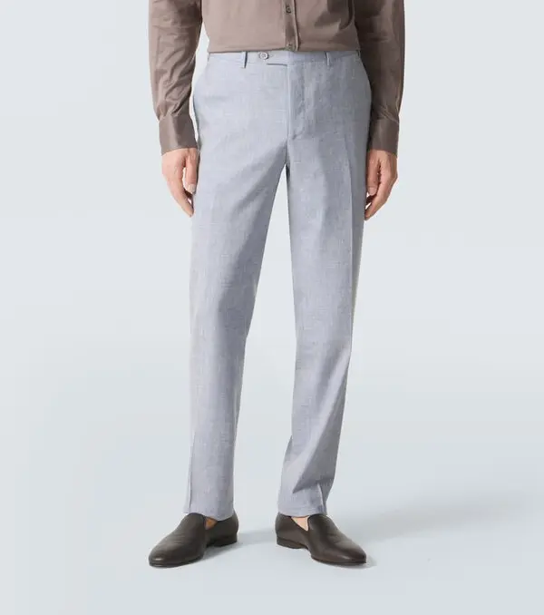Canali Linen And Wool Suit - Blue