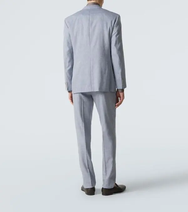 Canali Linen And Wool Suit - Blue