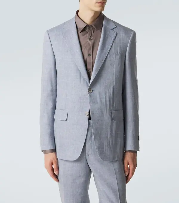 Canali Linen And Wool Suit - Blue