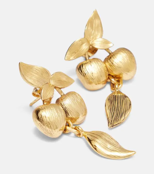 Saint Laurent Cherry Drop Earrings - Gold
