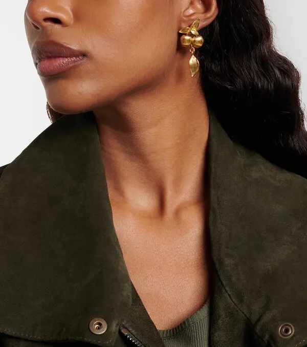 Saint Laurent Cherry Drop Earrings - Gold