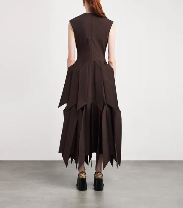 A.W.A.K.E. Mode Paneled Appliqué Midi Dress