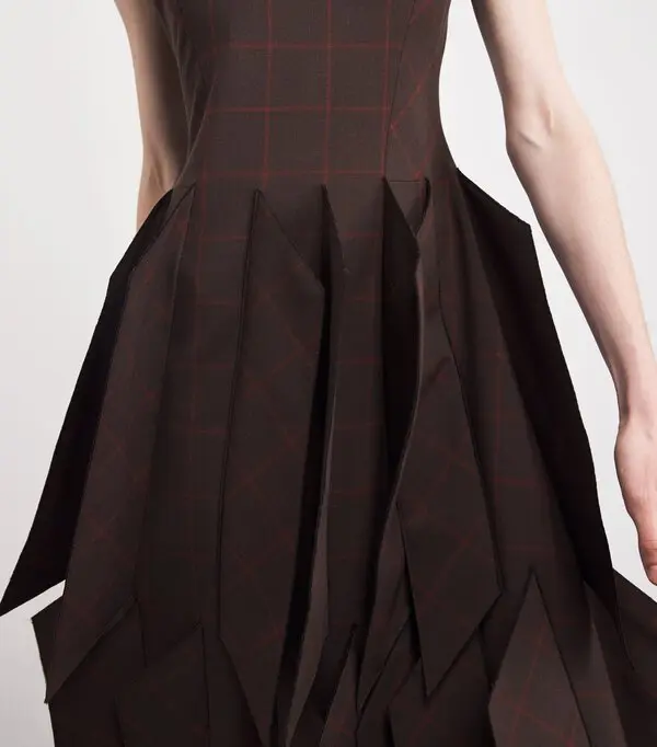 A.W.A.K.E. Mode Paneled Appliqué Midi Dress