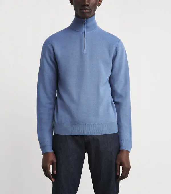 Ralph Lauren Purple Label Wool Quarter-zip Sweater
