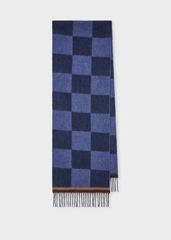 Paul Smith Hendrix' Check Scarf - Blue