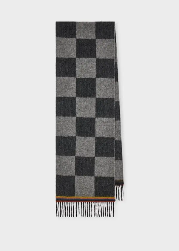 Paul Smith Hendrix' Check Scarf - Black