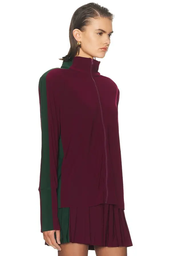 Norma Kamali Side Stripe Turtleneck Jacket