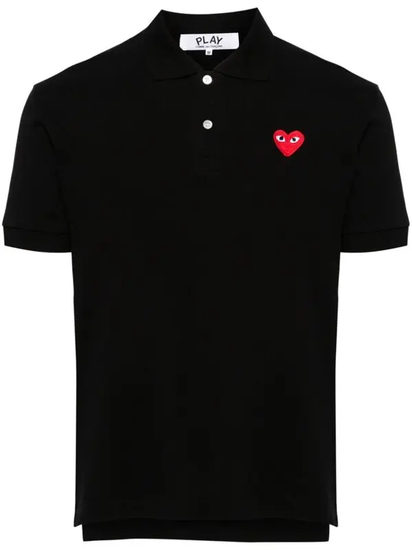 Play Comme Des Garcon Cotton Polo Shirt - Black
