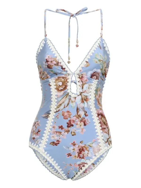 Zimmermann Awaken One-piece Swimsuit - Sky Blue
