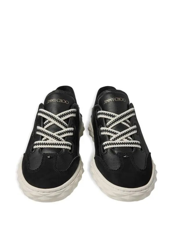 JIMMY CHOO Diamond Light Leather Sneakers - Black