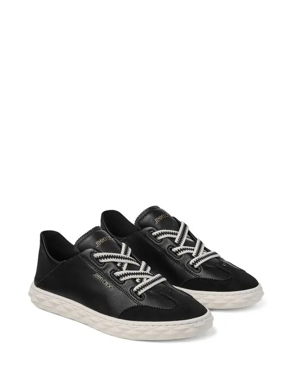 JIMMY CHOO Diamond Light Leather Sneakers - Black