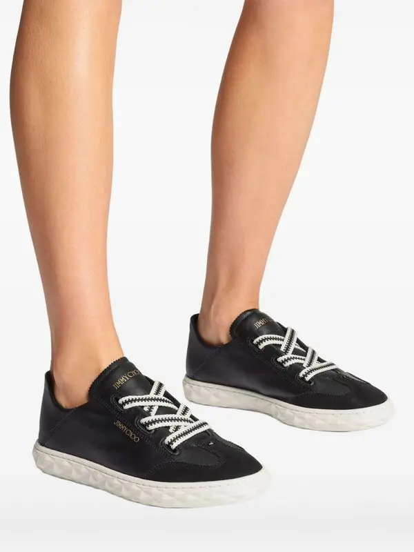 JIMMY CHOO Diamond Light Leather Sneakers - Black
