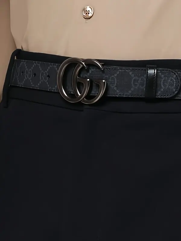 Gucci Gg Marmont Leather Belt - Black