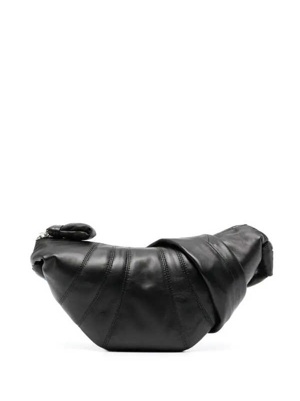 LEMAIRE Croissant Small Leather Shoulder Bag - Black