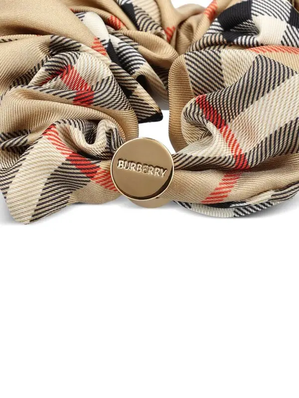 Burberry Check Silk Scrunchie - Beige