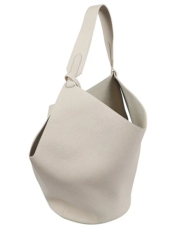 Khaite Lotus Medium Leather Shoulder Bag - Beige