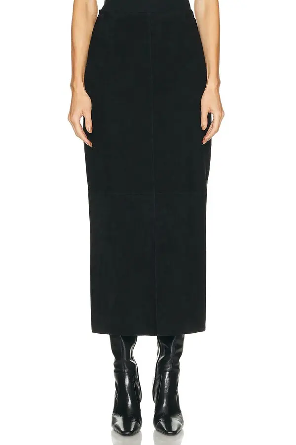 BY MALENE BIRGER Palomie Suede Skirt - Black