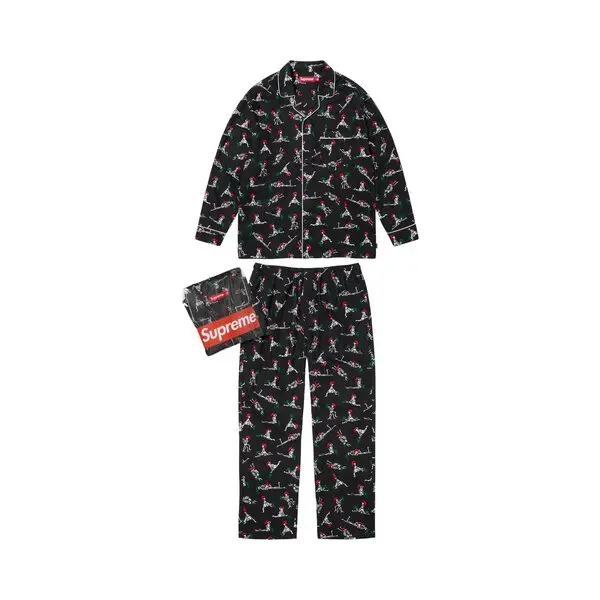 Supreme Holiday Pajama Set - Black