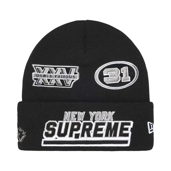 Supreme New Era Football Beanie - Black
