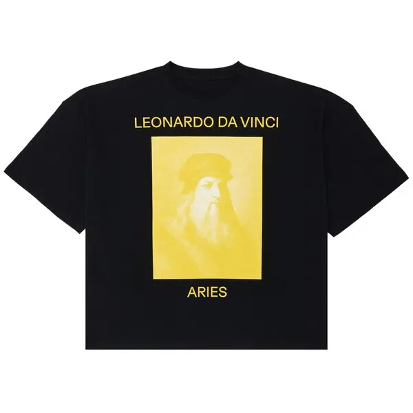 Goat Horoscope Aries Leonardo Da Vinci Tee - Black