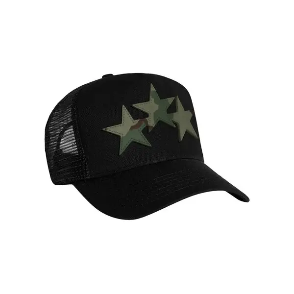 Amiri Three Star Trucker Hat - Black
