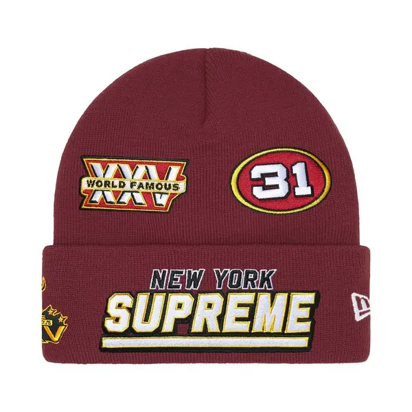 Supreme New Era Football Beanie - Red