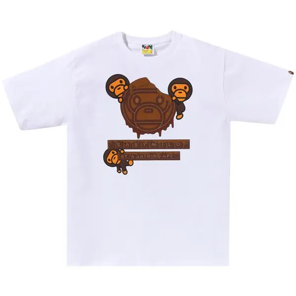 A BATHING APE Valentine Chocolate Baby Milo Tee - White