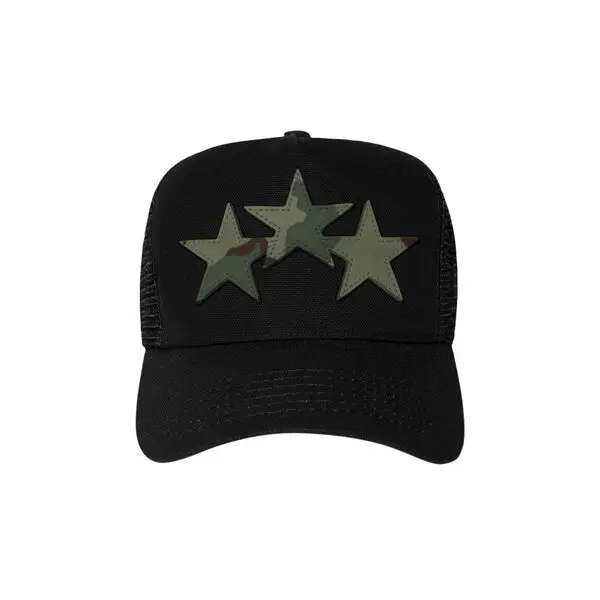 Amiri Three Star Trucker Cap - Black