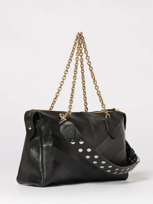 Valentino Garavani Leather Shoulder Bag With Tone Hardware - Black
