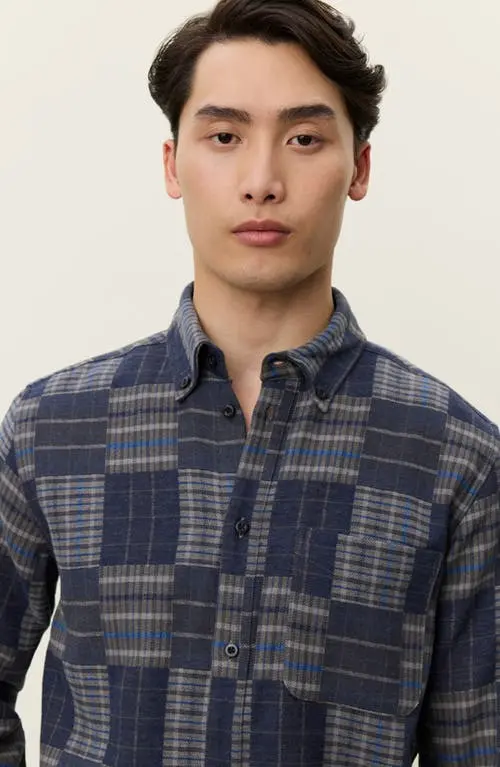 LES DEUX Kent Patchwork Check Button-down Shirt