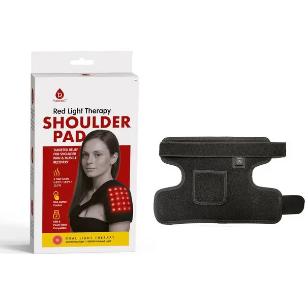 PURSONIC Red Light Therapy Shoulder Pad - Black