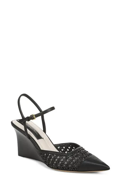 Franco Sarto Cherie Ankle Strap Wedge Pump - Black