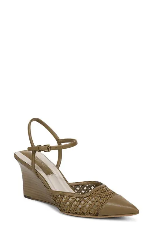 Franco Sarto Cherie Ankle Strap Wedge Pump - Olive