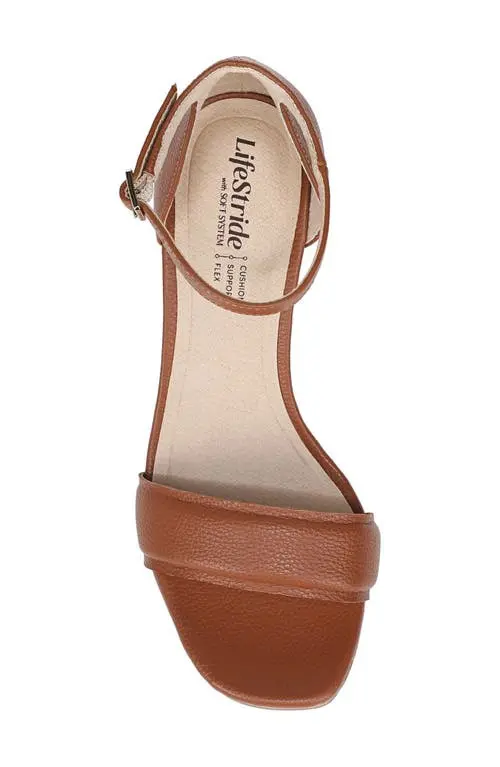 LIFESTRIDE Ankle Strap Platform Sandal - Tan