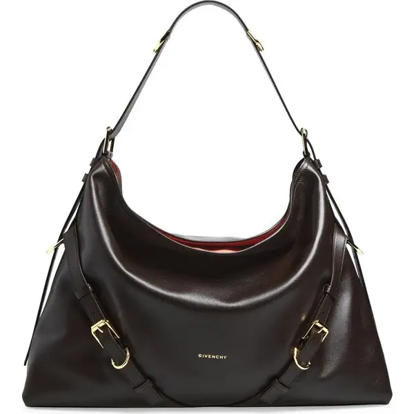 Givenchy Large Voyou Suede Shoulder Bag - 206-chocolate