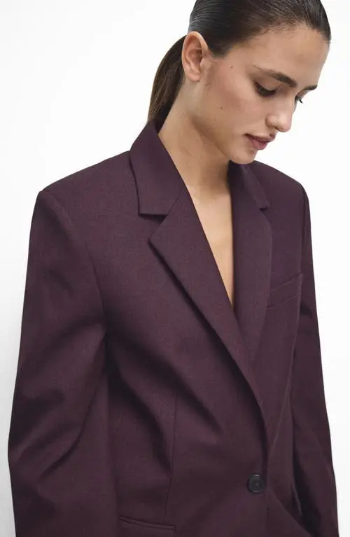Mango Hidra Notch Lapel Jacket - Dark Red