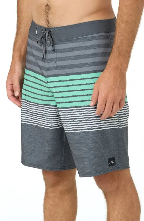 O'Neill Hyperfreak Heat Stripe Swim Trunks - Dark Shadow