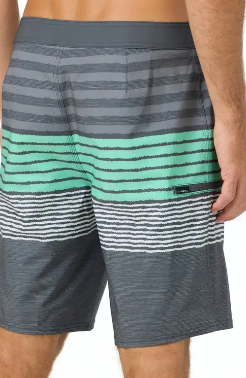O'Neill Hyperfreak Heat Stripe Swim Trunks - Dark Shadow
