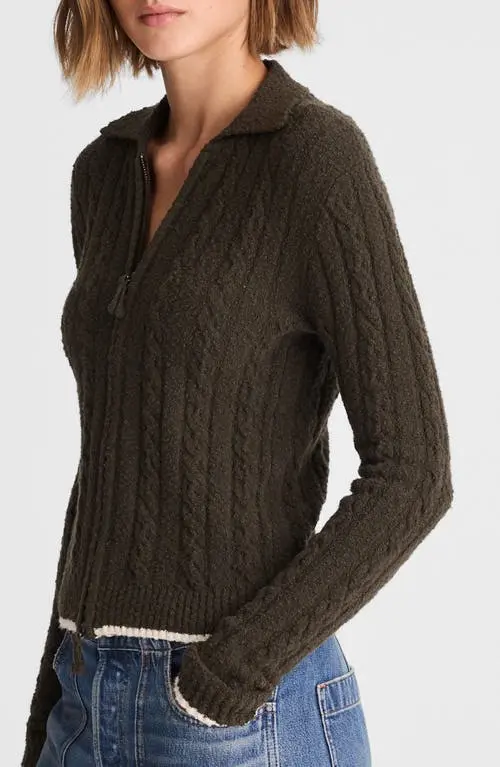 Madewell Cable Knit Zip Cardigan