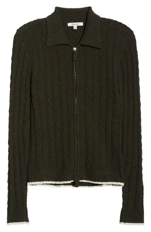 Madewell Cable Knit Zip Cardigan